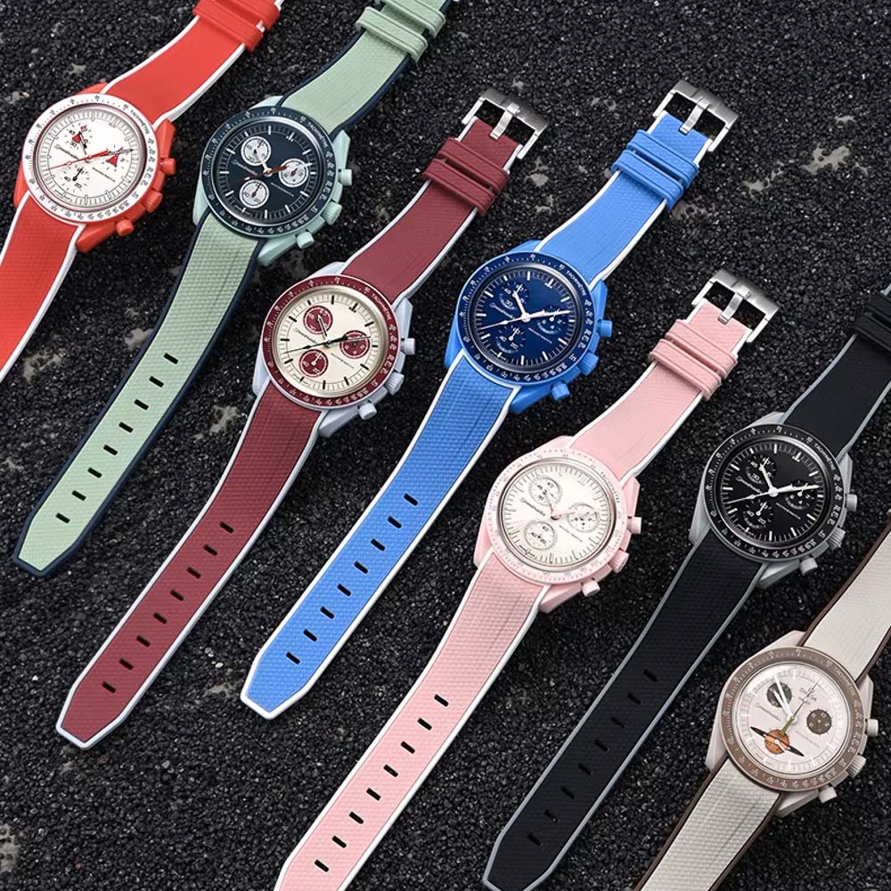 Zweifarbige Ersatzbänder für die Omega X Swatch: Moon Swatch im neuen ...